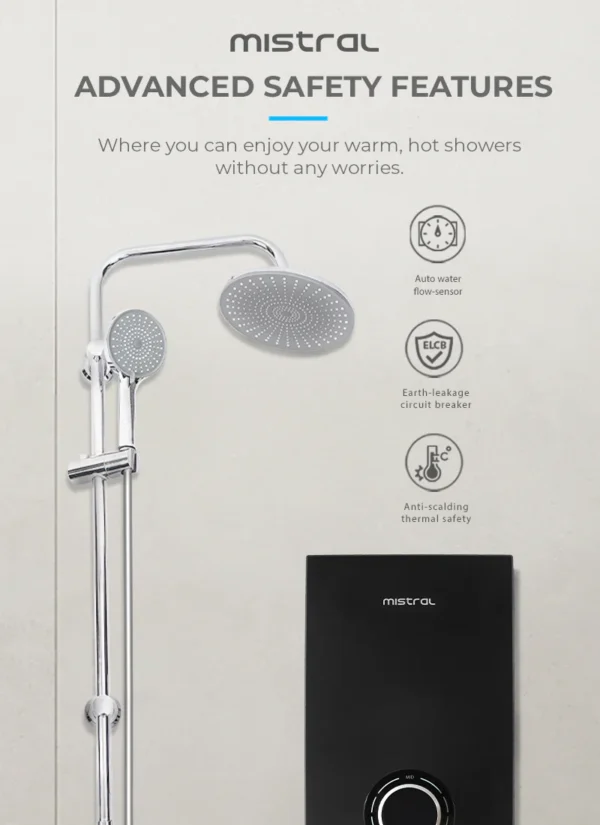 Mistral Instant Rainshower Heater MSH103-WH/BK - Light Avenue