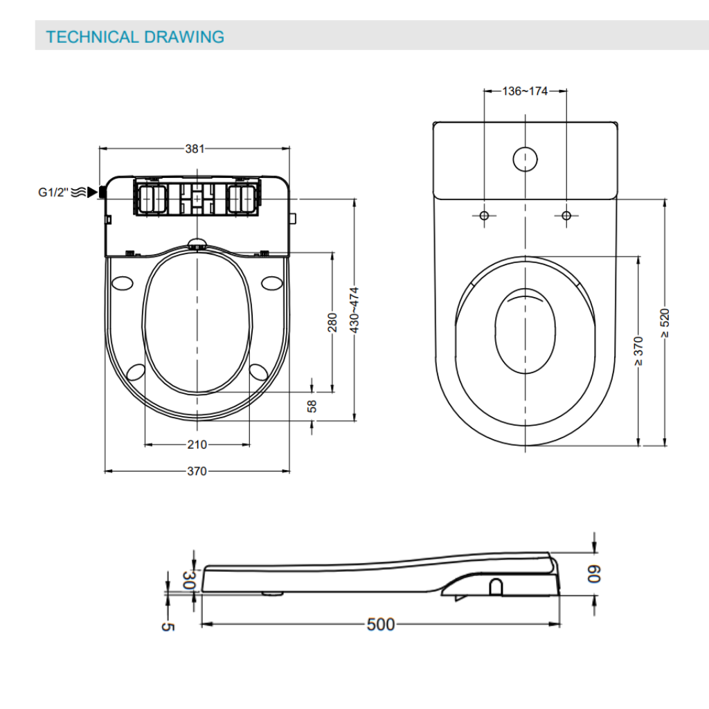 Rigel FT-SCBD0104RPS Bidet Seat & Cover - Light Avenue